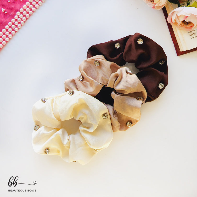 Nude Diamond Scrunchie Set – Beauteous Bows